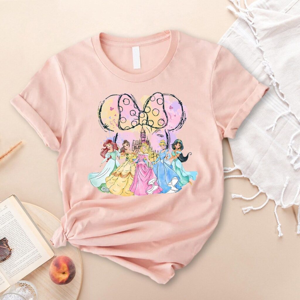 Disney Princess Watercolor Castle Tee, Disney Girls Trip Shirts