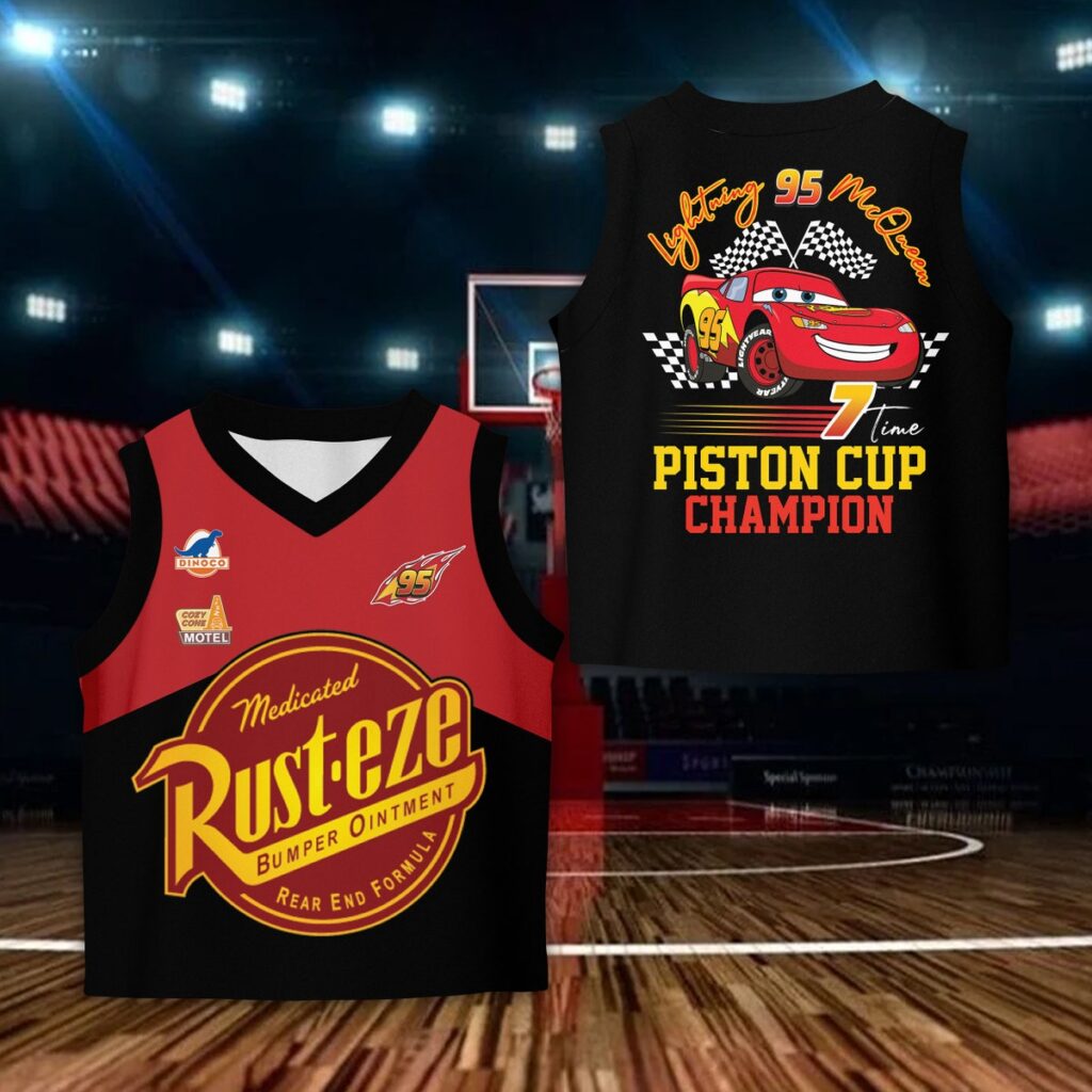 Red Lightning Mcqueen Basketball Jersey Kids, Disney Cars Birthday Outfit